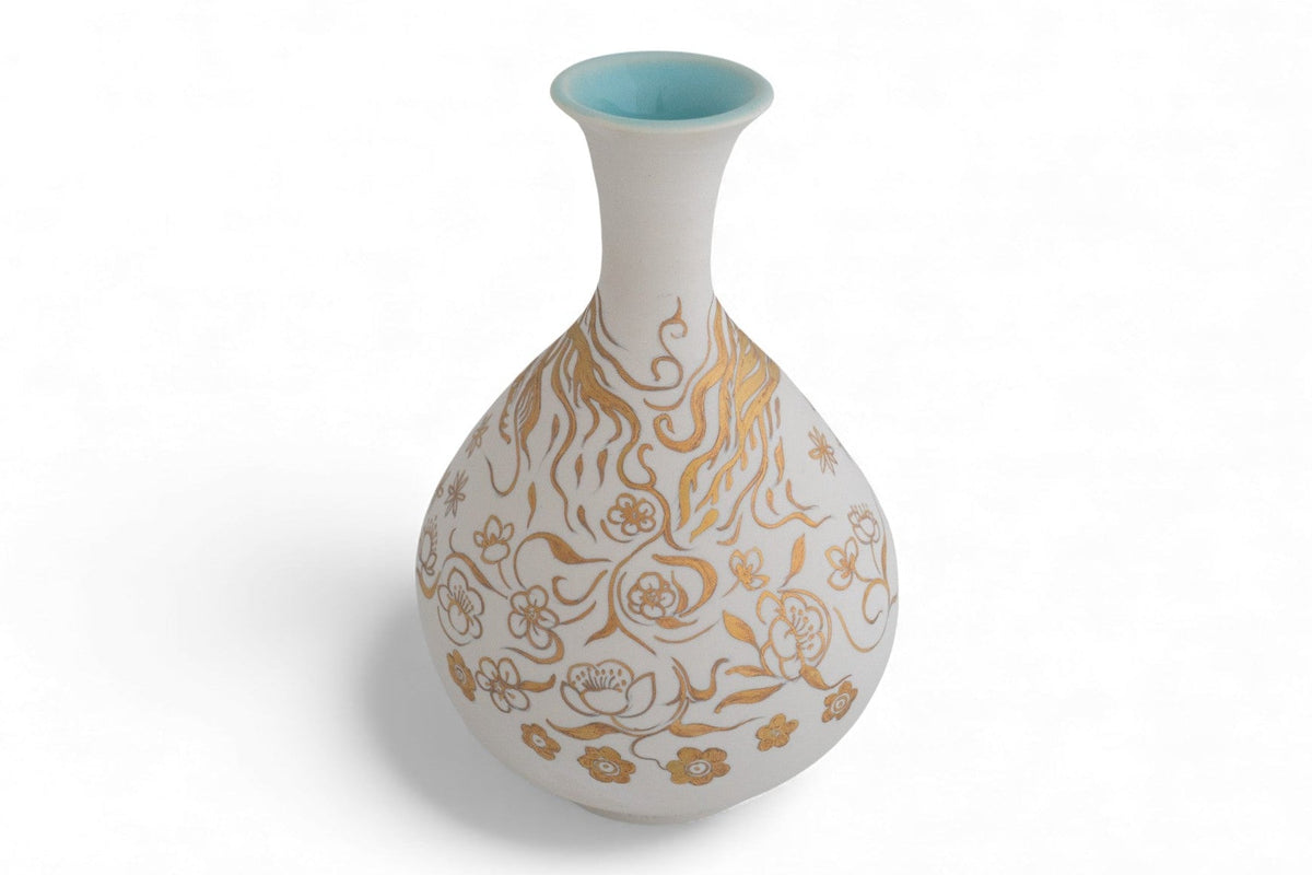 Rising Phoenix Porcelain Onion Vase