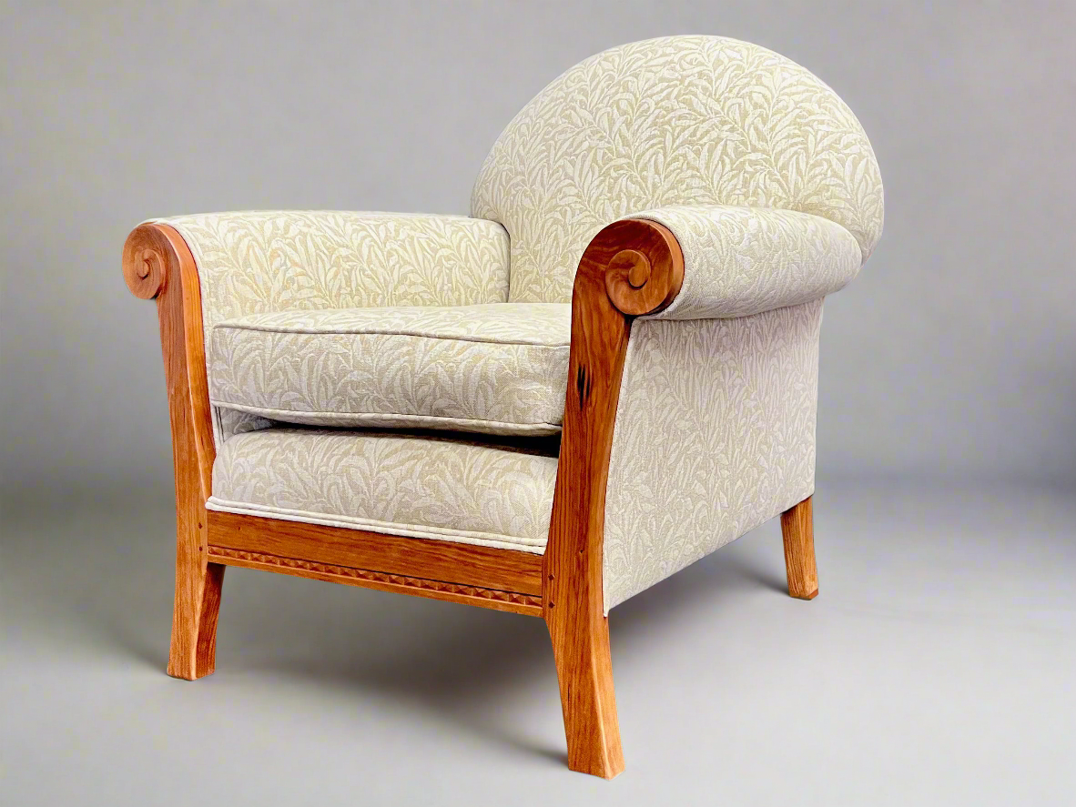 Sleigh Chair in Cherry with Willow Bough Pure